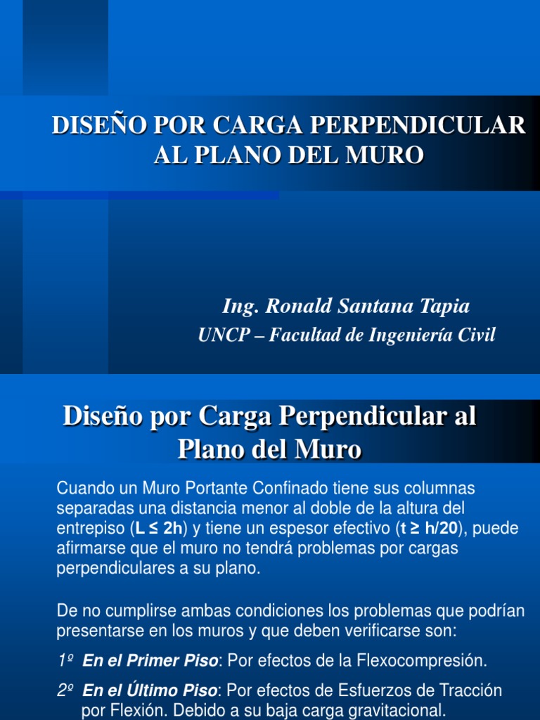 4 - Diseño Por Carga Perpendicular Al Plano Del Muro PDF | PDF ...