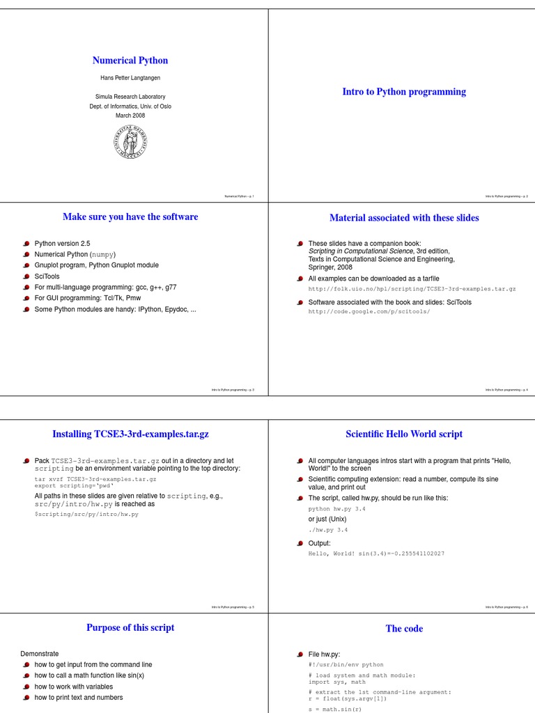Numerical Python | Download Free PDF | Command Line Interface | Array Data Type