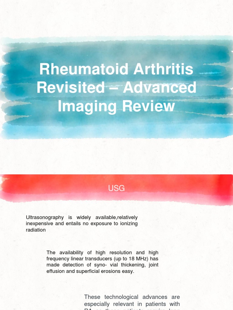Advanced Imaging Review of Rheumatoid Arthritis: The Role of ...
