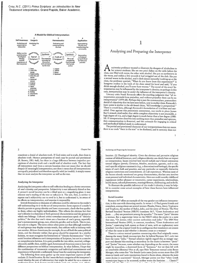 Prima Scriptura: New Testament Insights | PDF