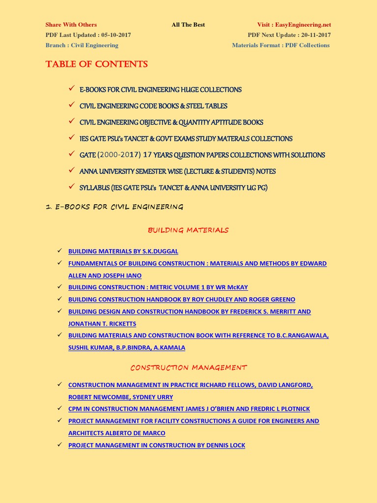 Civil Engineering PDF Resources Guide | PDF | Water Resources | Engineering