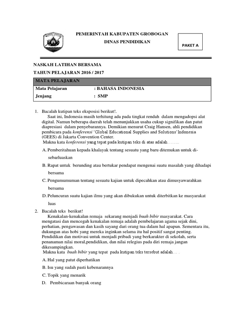Soal Bedah SKL Paket A | PDF