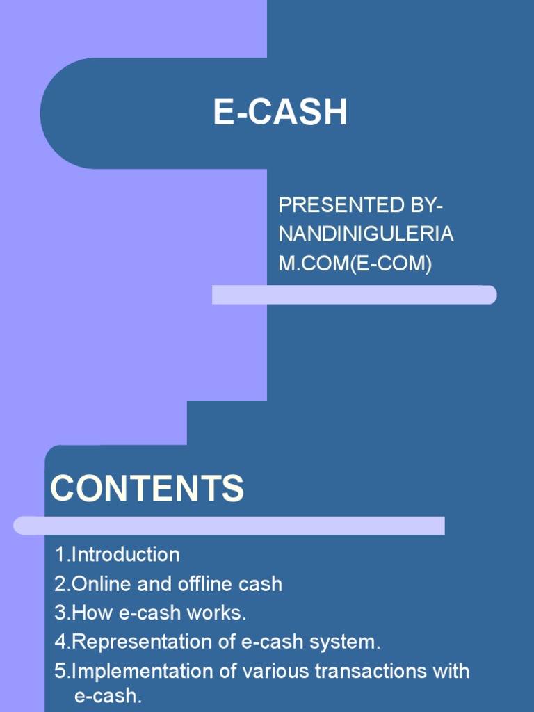 E Cash | PDF
