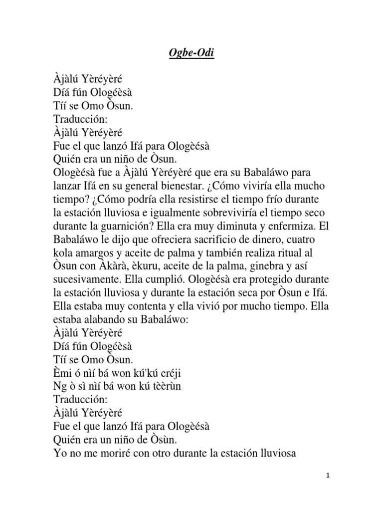 Ogbe ODI 1 | PDF