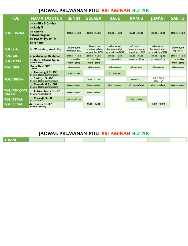 Jadwal Poli Baru | PDF