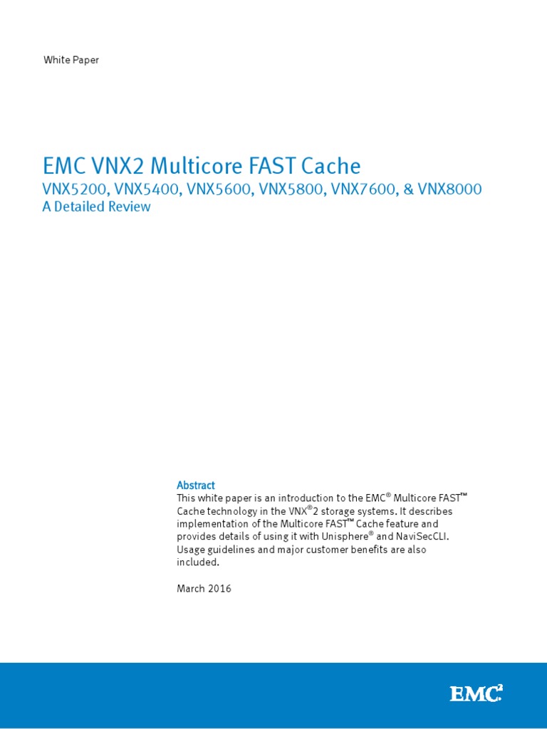 h12208 VNX Multicore Fast Cache WP | PDF | Cache (Computing) | Solid State Drive