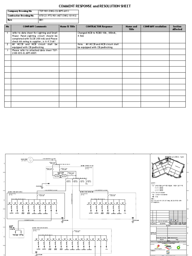 Comment Response and Resolution Sheet | PDF