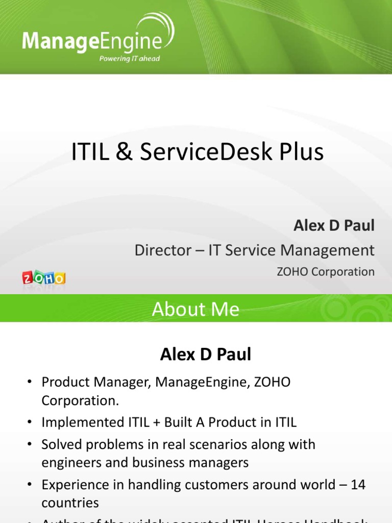 ITIL & ServiceDesk Plus | PDF | Itil | It Service Management