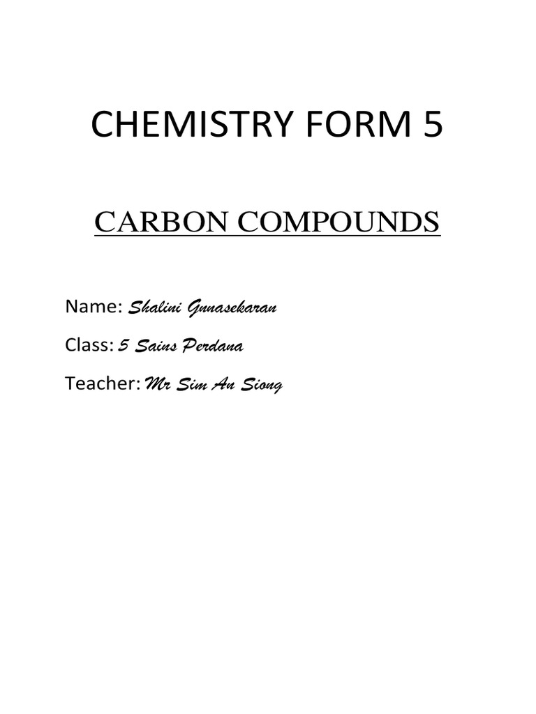 Chemistry Form 5: Carbon Compounds | PDF