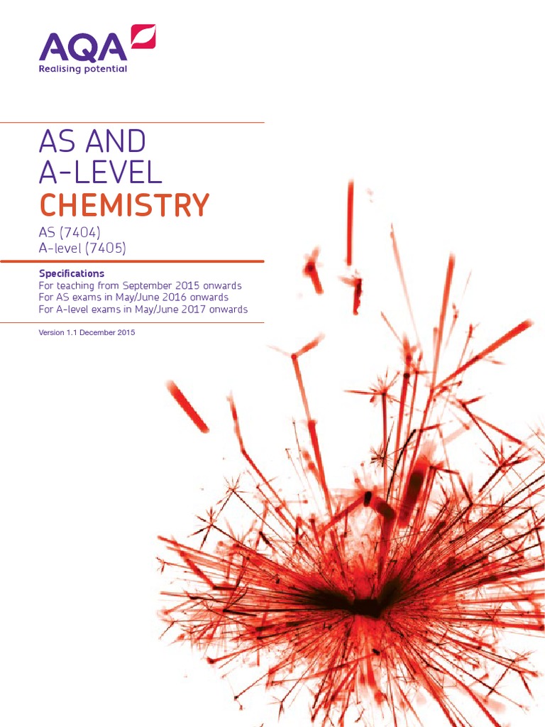 AQA A Level Chemistry Specification | PDF | Covalent Bond | Mole (Unit)