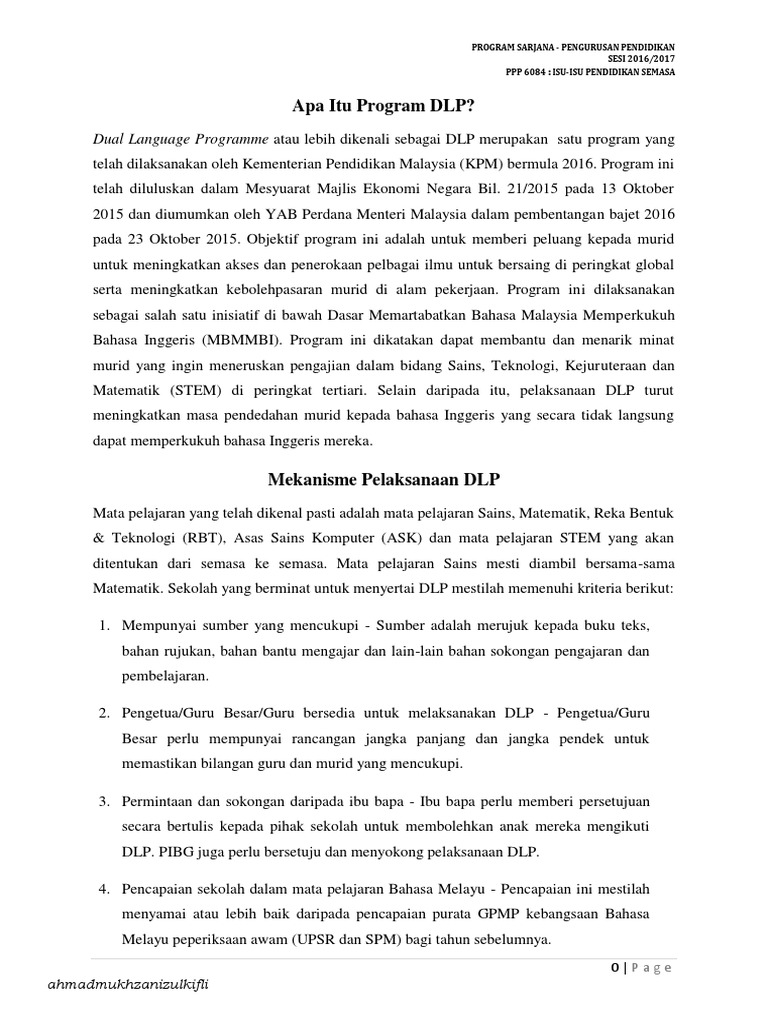 Dual Language Programme Dlp Pdf