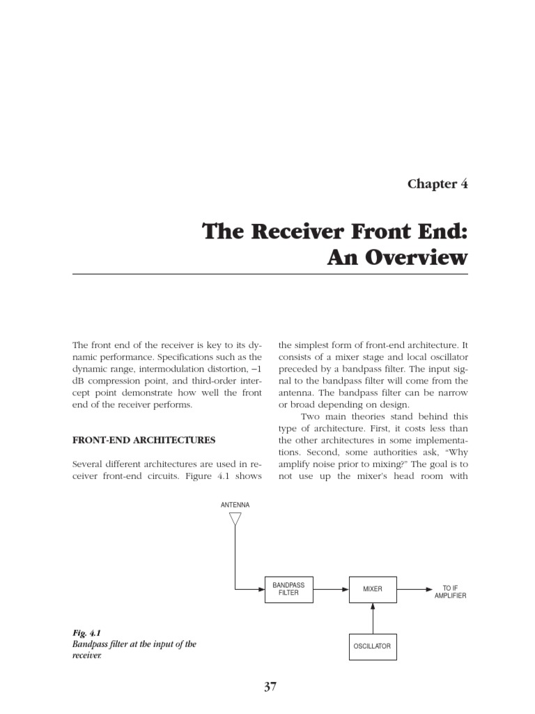 The Receiver Front End: An Overview | PDF | Amplifier | Electronic Filter
