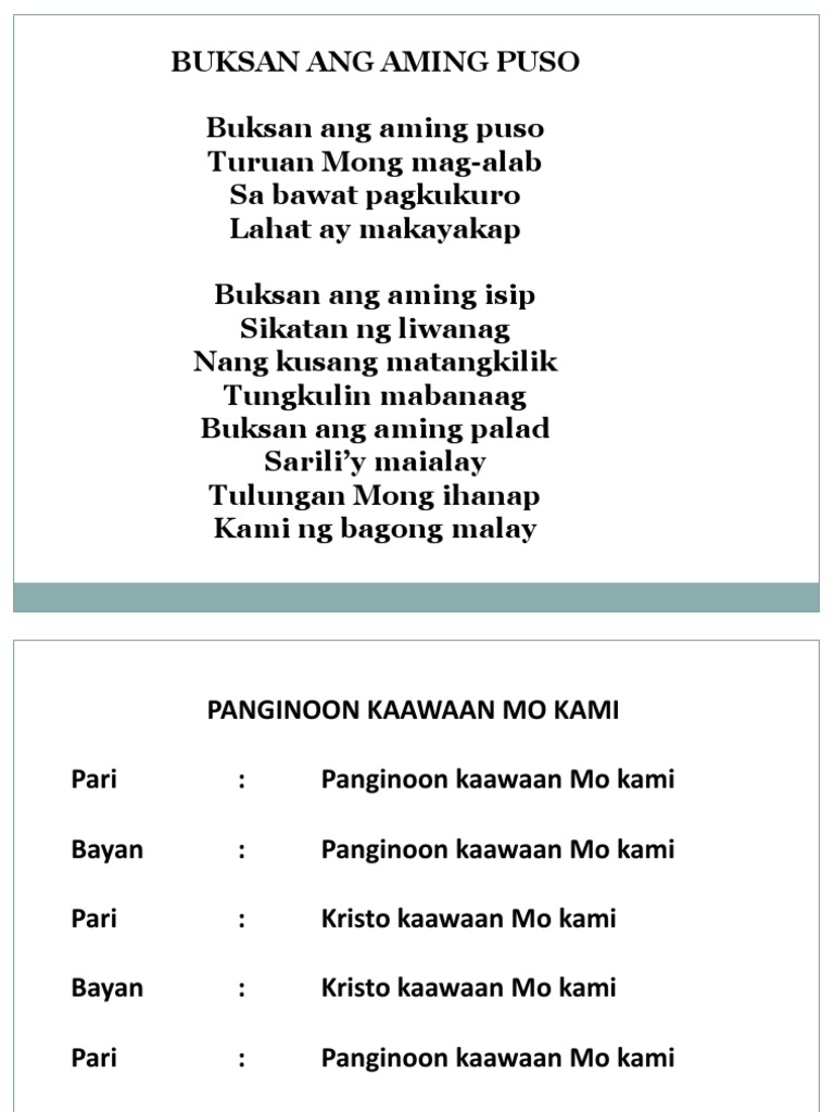 Lyrics-Visual For First Communion (Lenten Season) | PDF