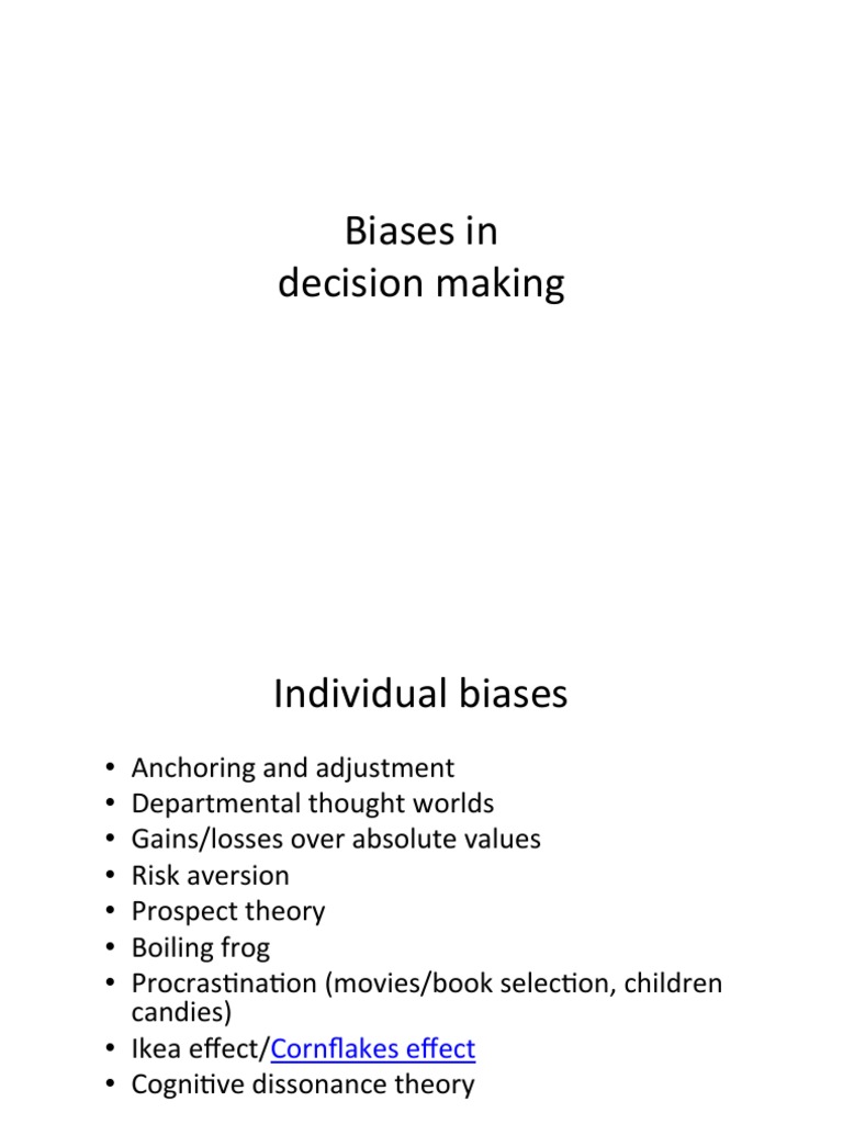 An In-Depth Exploration of Common Cognitive Biases and Their Impact on ...