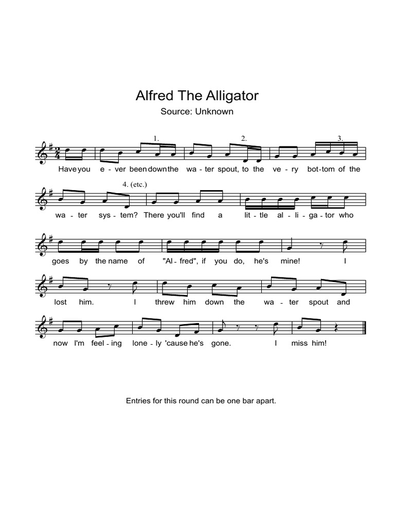 Alfred The Aligator - Full Score | PDF