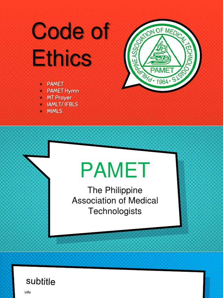 Code of Ethics: Pamet Pamet Hymn MT Prayer Iamlt/ Ifbls Mimls | PDF ...