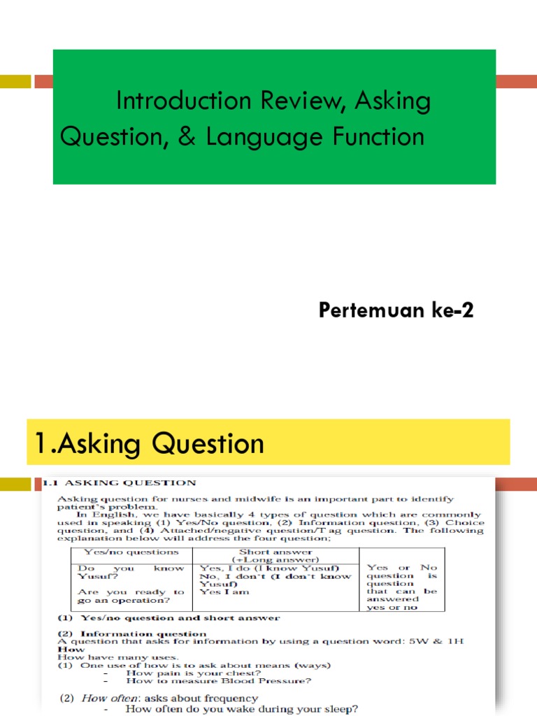Minggu 2 (Asking Question Language Function) | PDF