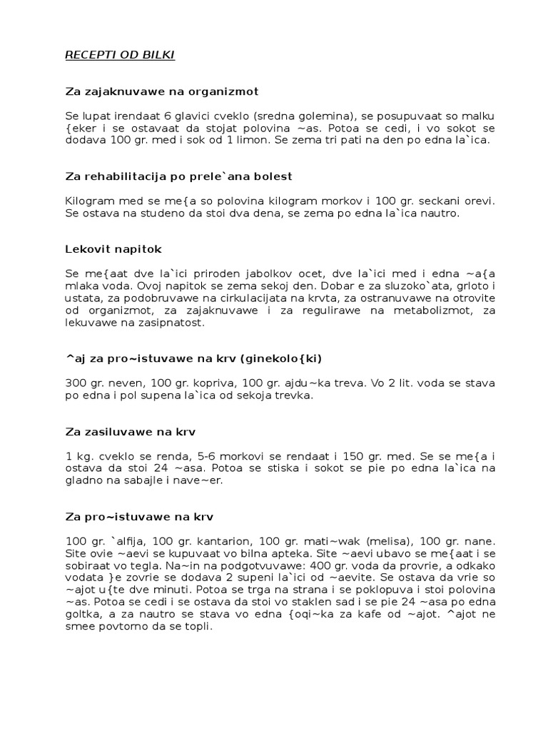 Recepti Od Razni Bilki | PDF