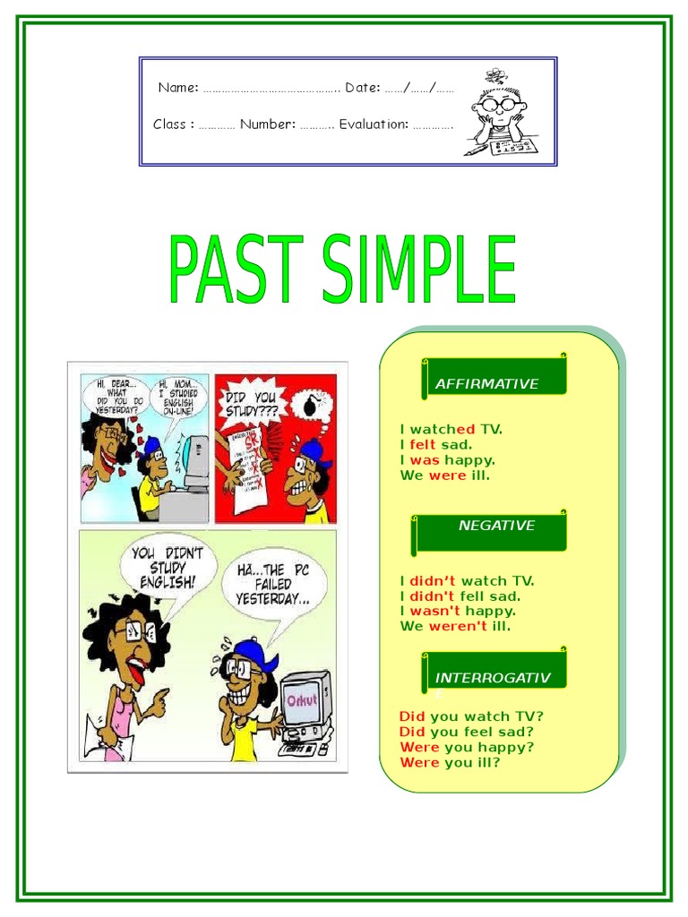 Name: .. Date: / / Class: Number: .. Evaluation | PDF | Syntax | Grammar