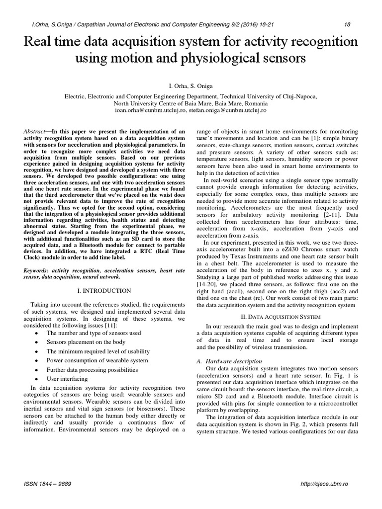 Real Time Data Acquisition System For Activity Recognition Using Motion and Physiological ...