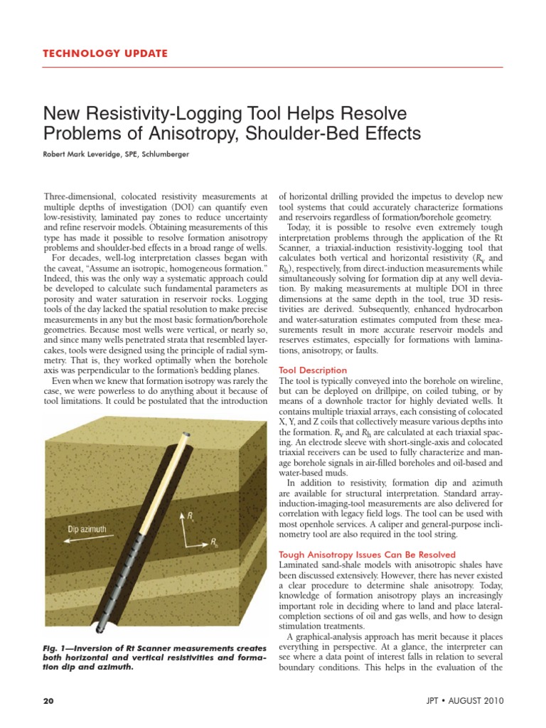 New Resistivity-Logging Tool Helps Resolve Problems of Anisotropy, Shoulder-Bed Effects | PDF ...