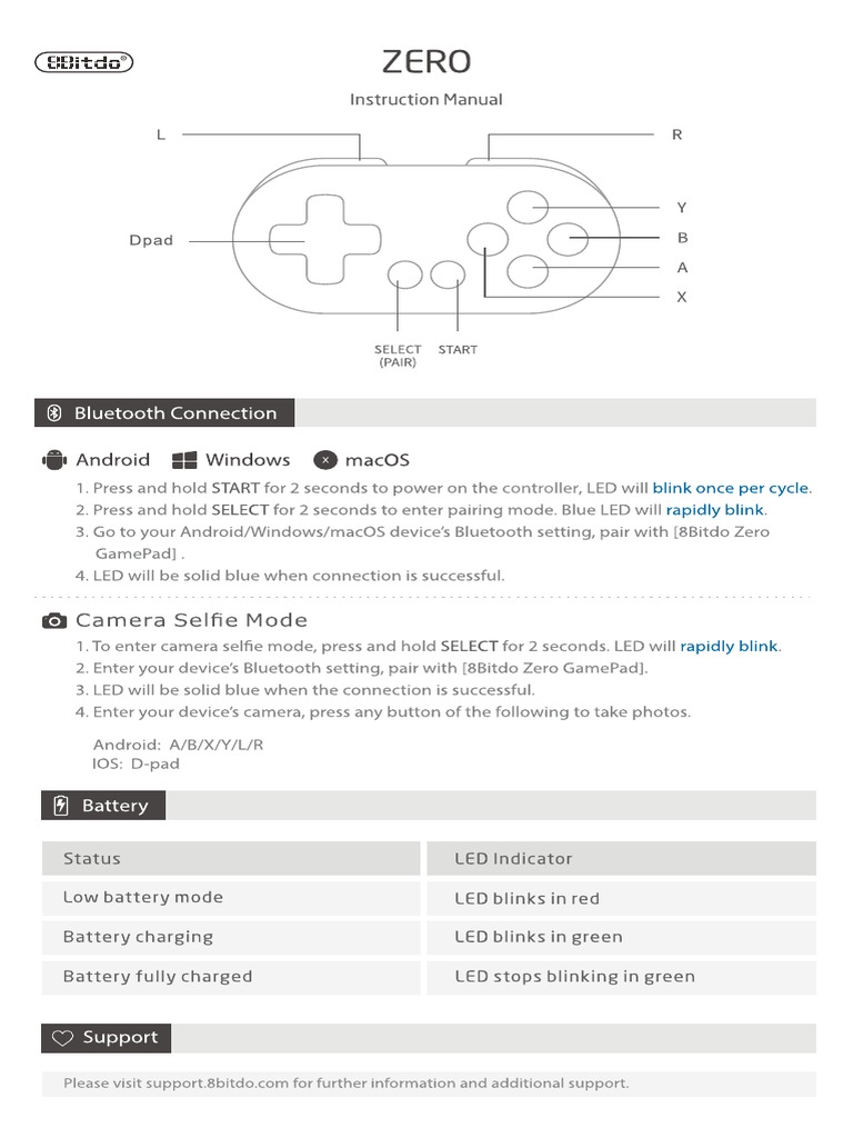 8bitdo Zero - Manual 4 PDF | PDF