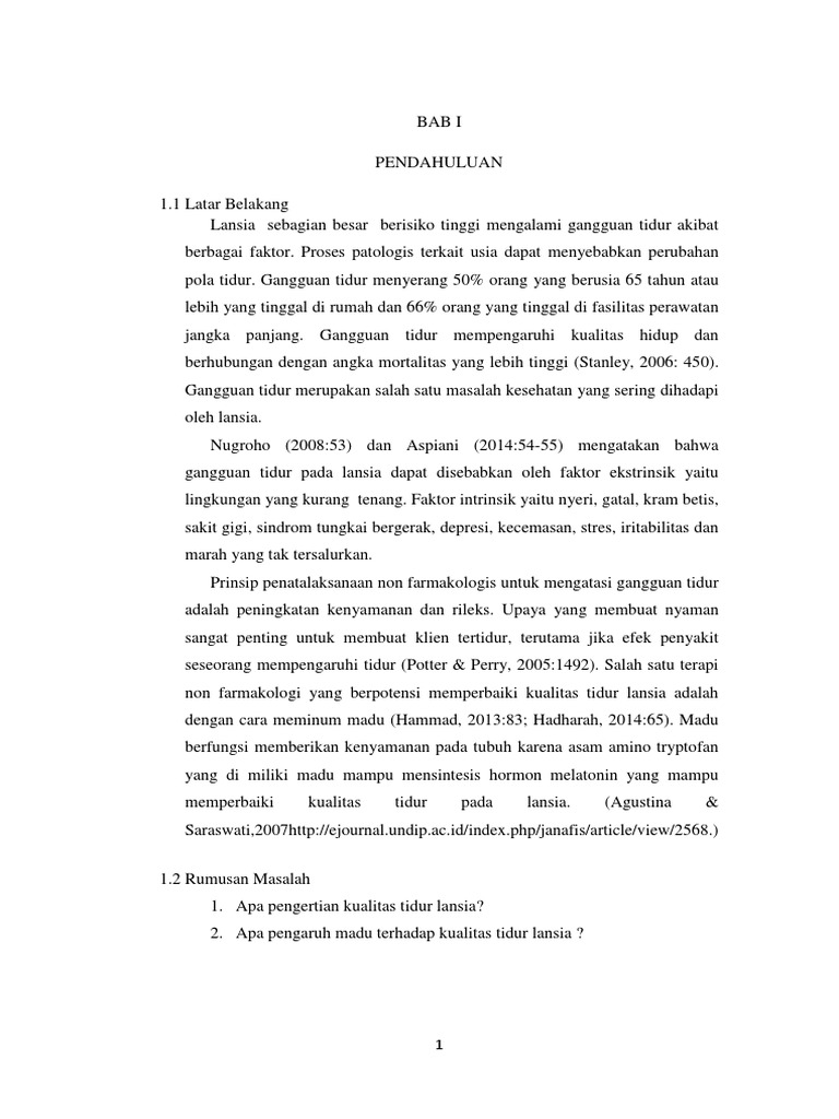 Makalah Madu Dan Kualitas Tidur | PDF | Pengembangan Diri | Sains & Matematika