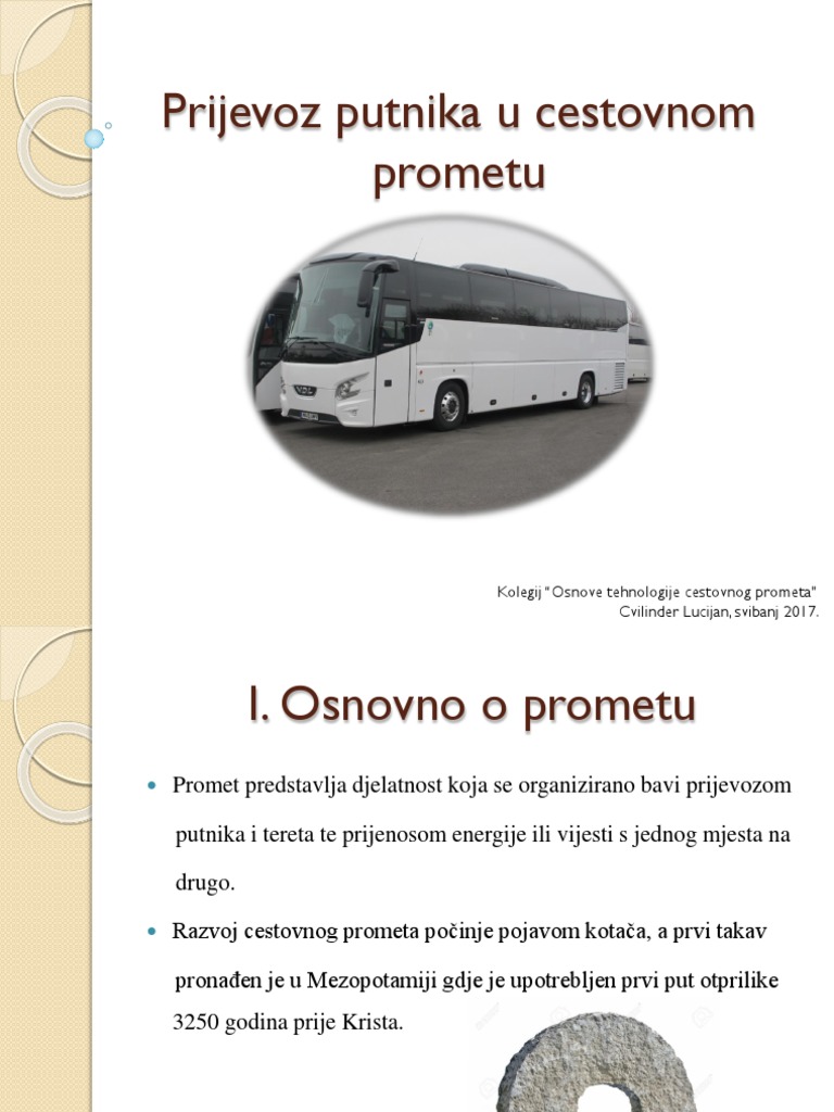 Prijevoz Putnika U Cestovnom Prometu | PDF