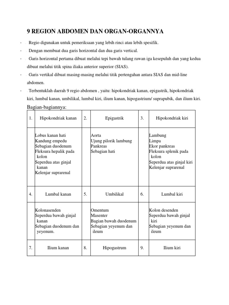 9 Region Abdomen dan Organnya | PDF | Kesehatan Holistik