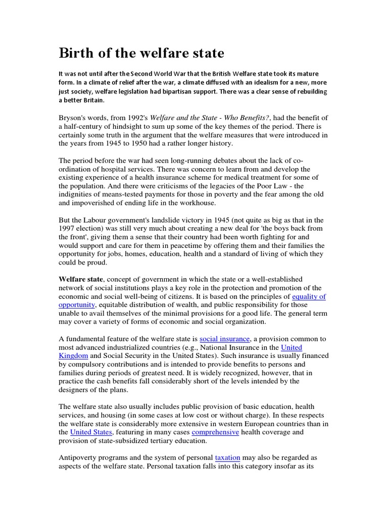 Welfare State Britain | PDF | Welfare State | Welfare