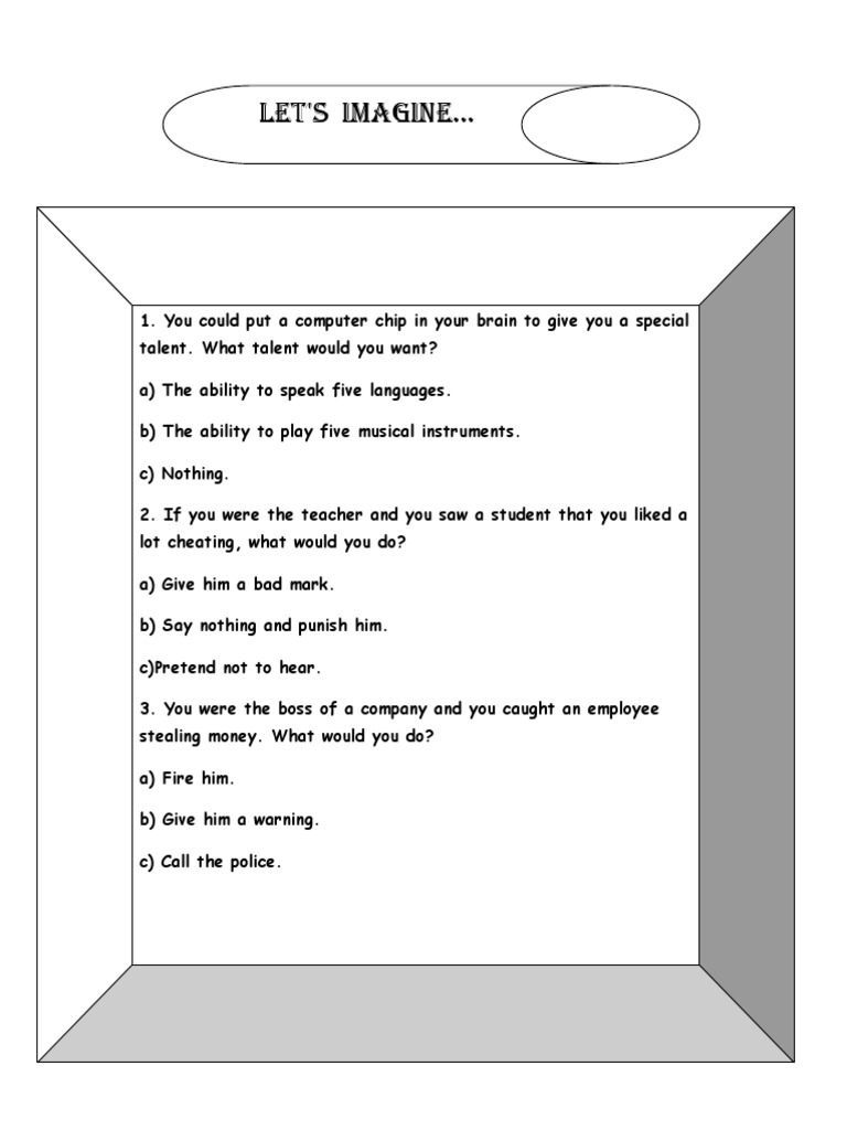 Let's Imagine.. | PDF | Games & Activities | Language Arts & Discipline