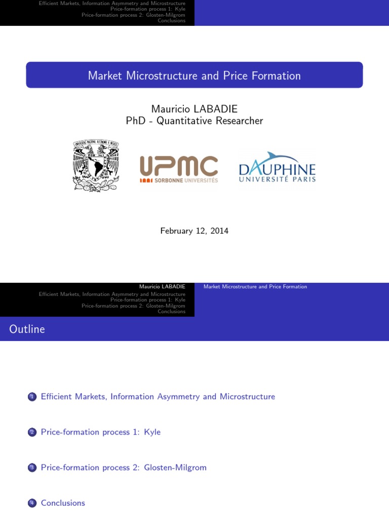 Market Microstructure And Price Formation An Analysis Of Information