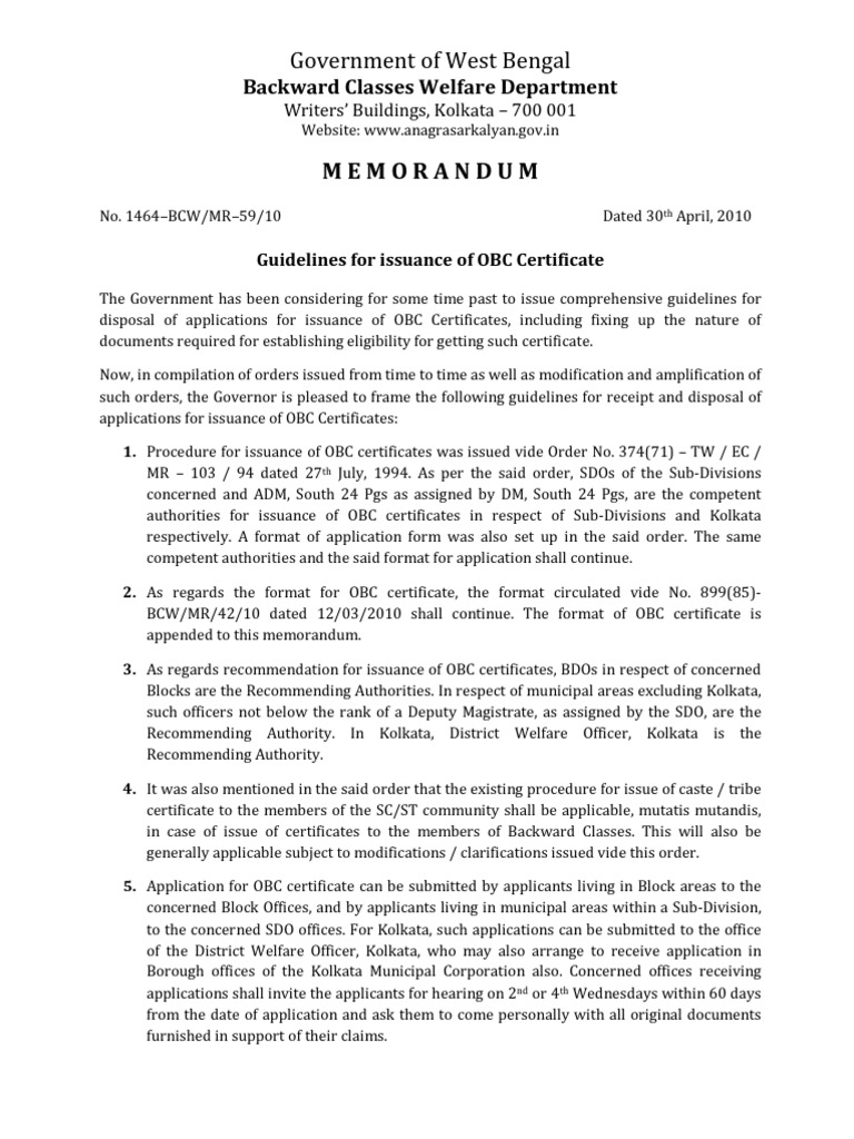 Rvisd Guidelines Obc-Cert | PDF | Government | Justice