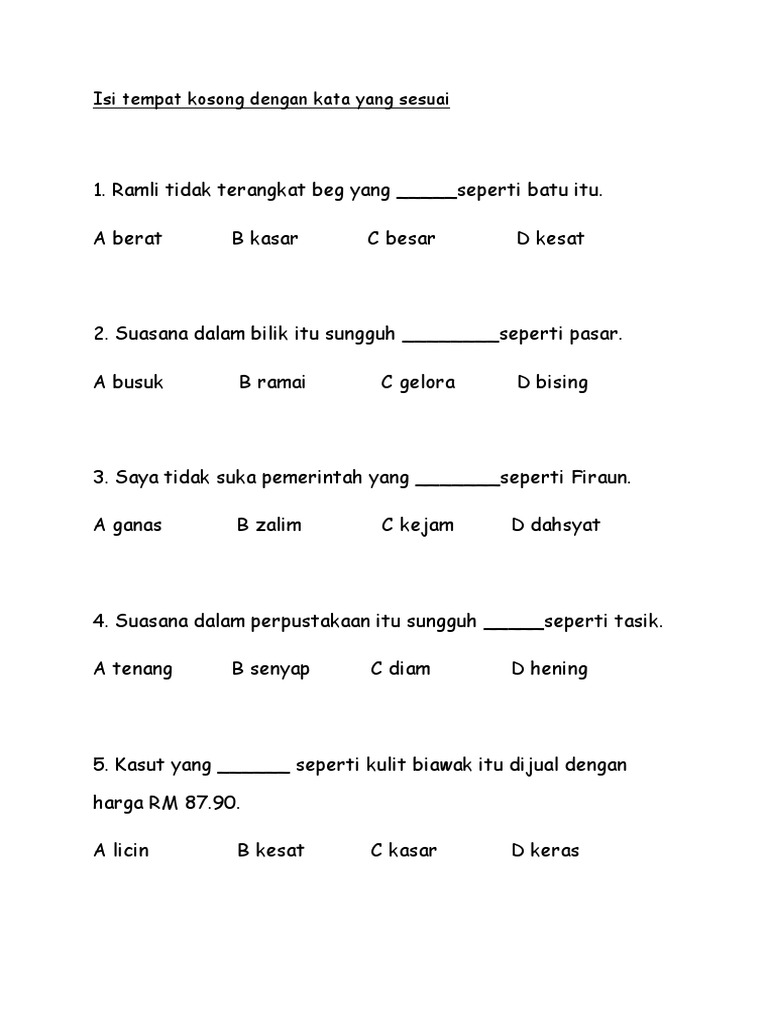 Bandingan Semacam - Latihan | PDF