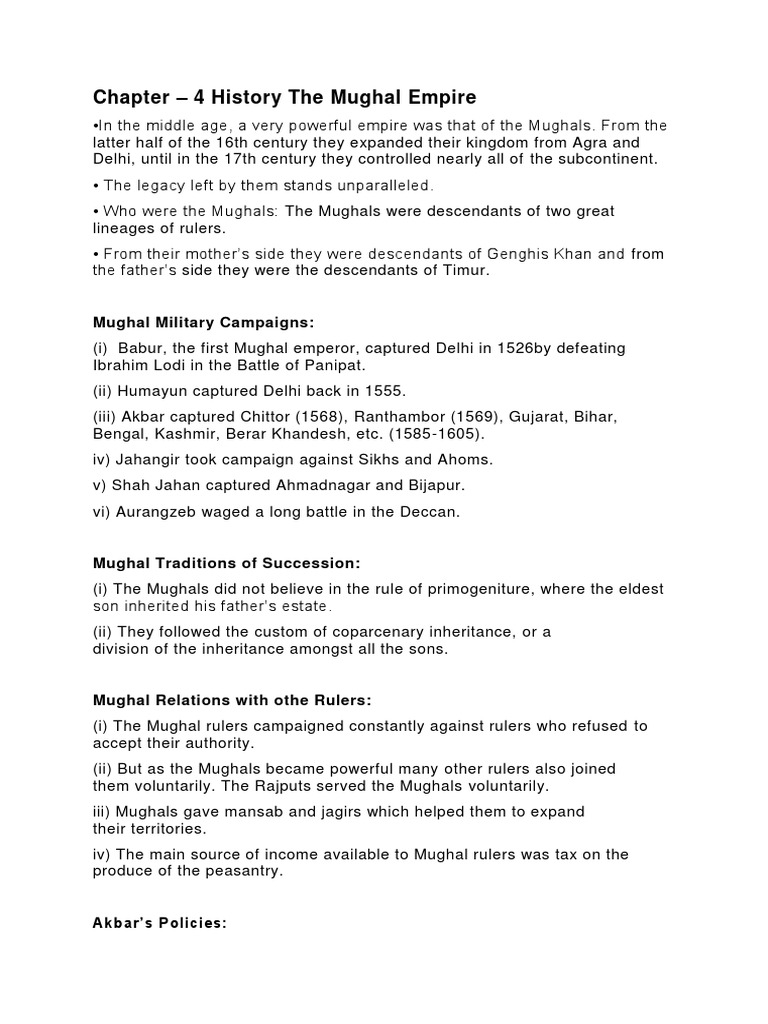 The Mughal Empire | PDF | Mughal Empire | Religion And Belief