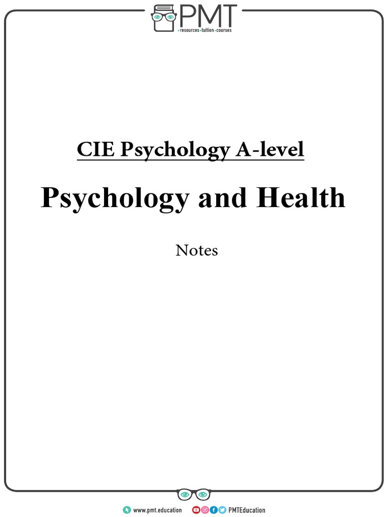 Psychology and Health Notes - CIE Psychology A-Level | PDF ...