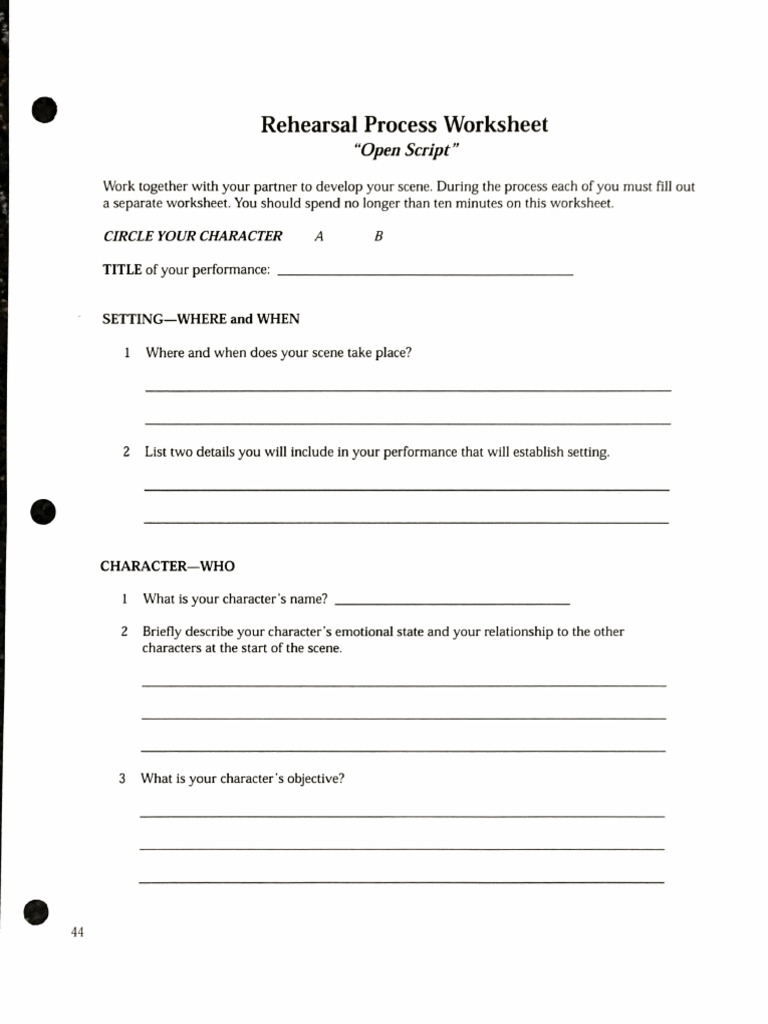 Open Scene Worksheet | PDF