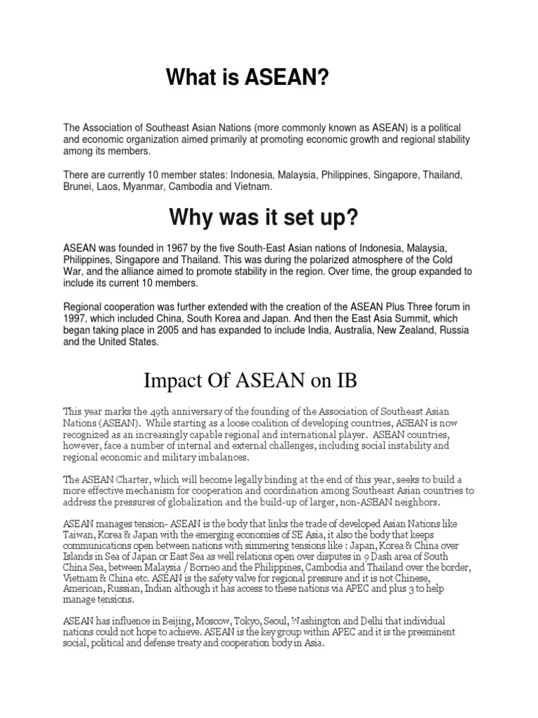 What Is Asean Understanding The Association Of Southeast Asian