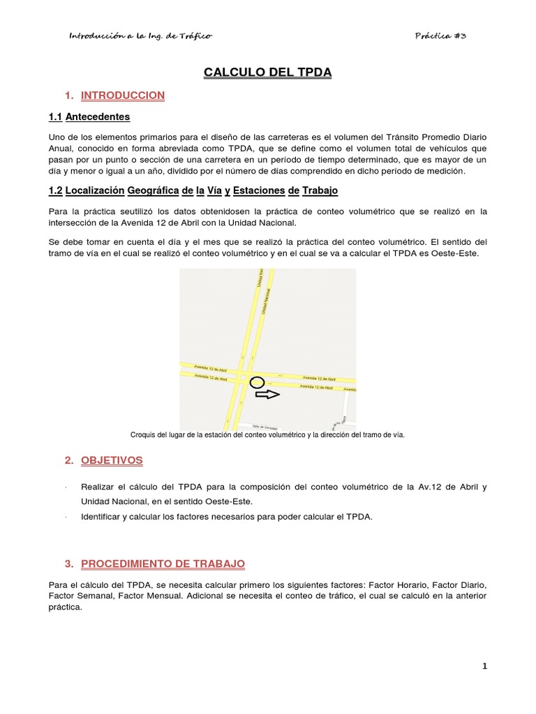 Calculo Del Tpda | PDF | Calendario | Transporte por carretera