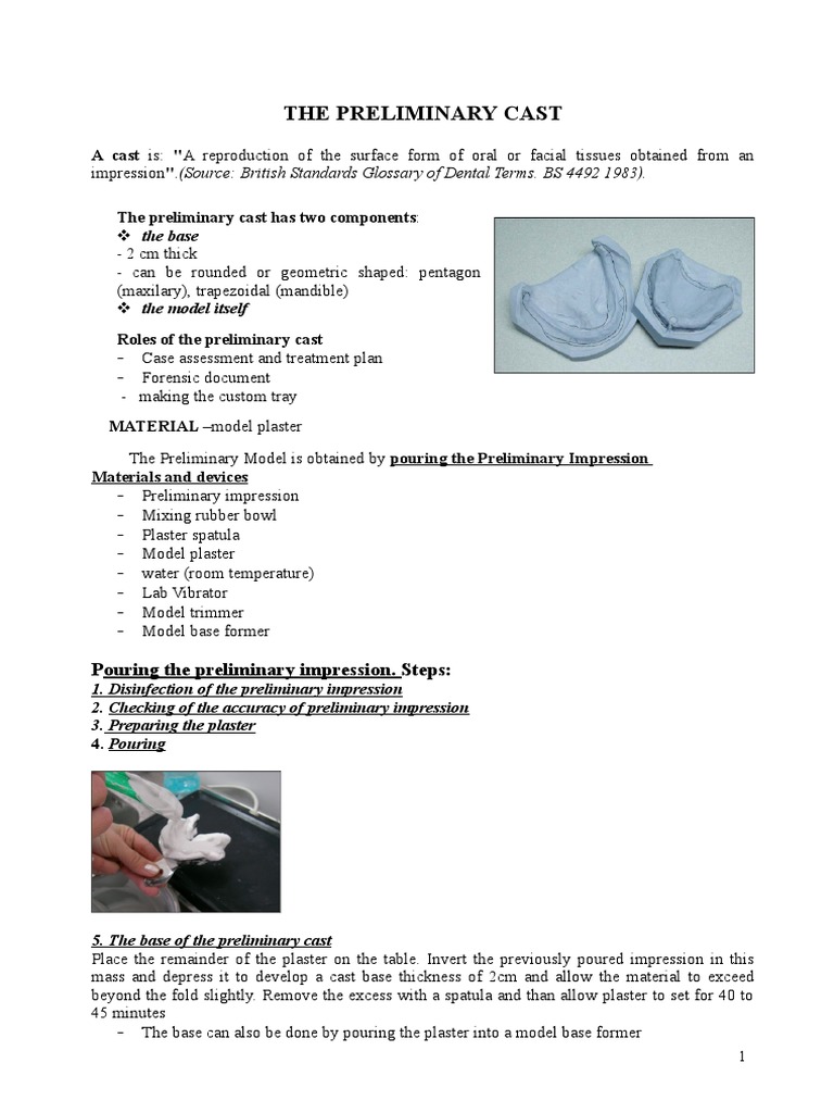 Full Denture Technology - Practical Work | PDF | Dentures | Plaster