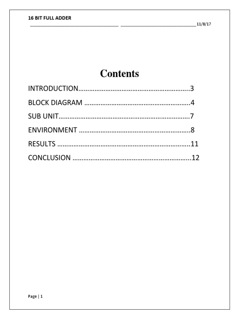16 Bit Full Adder | PDF | Arithmetic | Computer Engineering