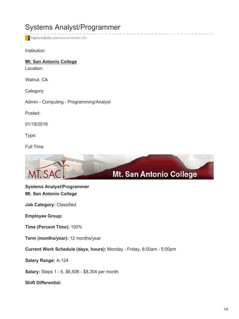 Systems Analyst/Programmer: Institution | PDF | Databases | Business ...