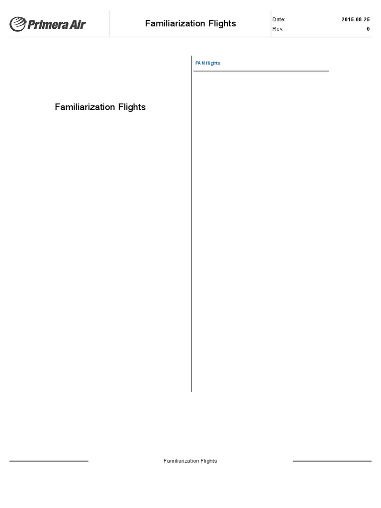 Familiarization Flight Training Manual | PDF | Flight Attendant | Aviation
