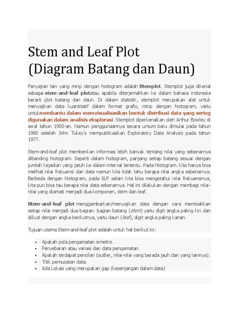 Bahan Kuliah Steam and Leaf Plot-Boxplot | PDF