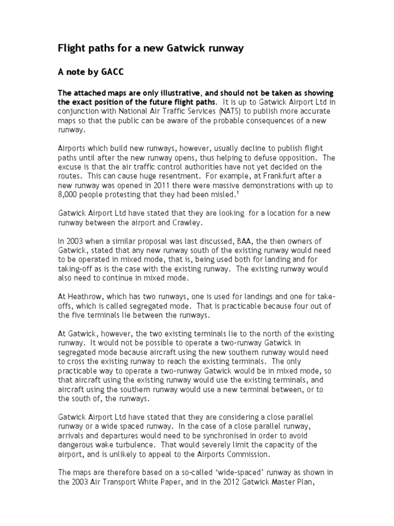 Gatwick Runway Flight Path Plans | PDF | Airport | Runway