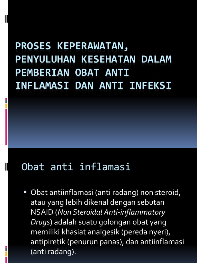 Pemberian Obat Anti Inflamasi dan Infeksi | PDF | Kesehatan Holistik