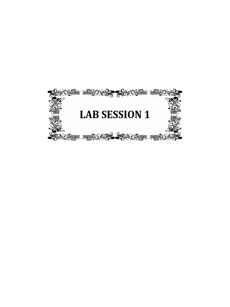 Lab Session 1 | PDF