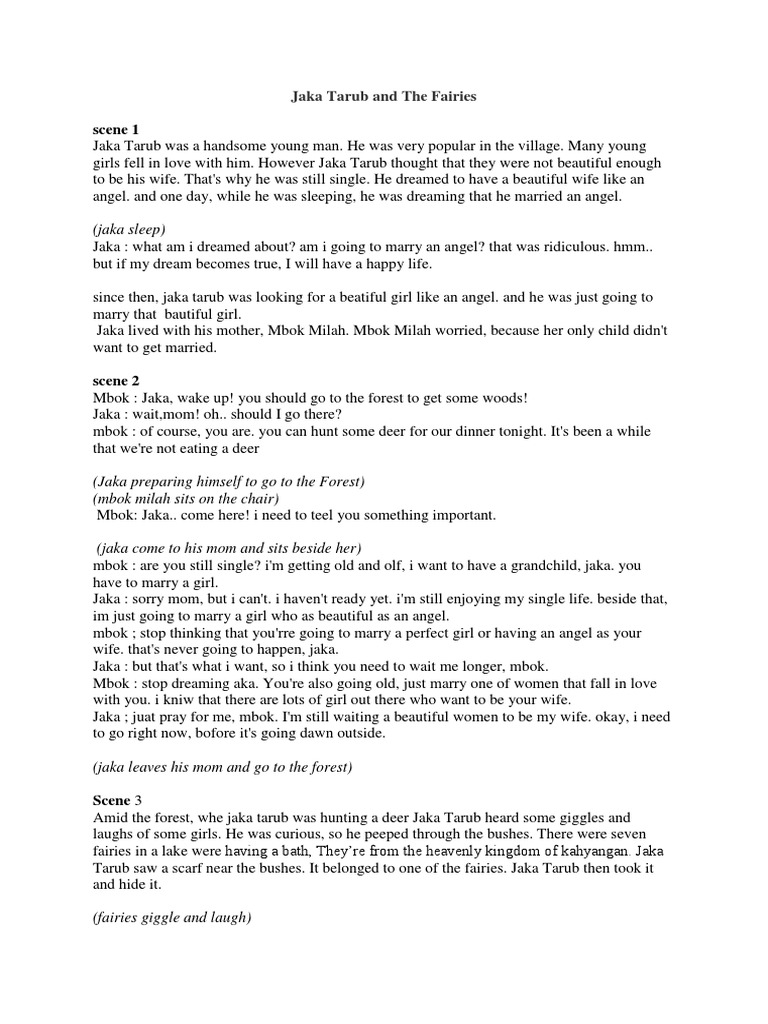 Drama Script Jaka Tarub | PDF