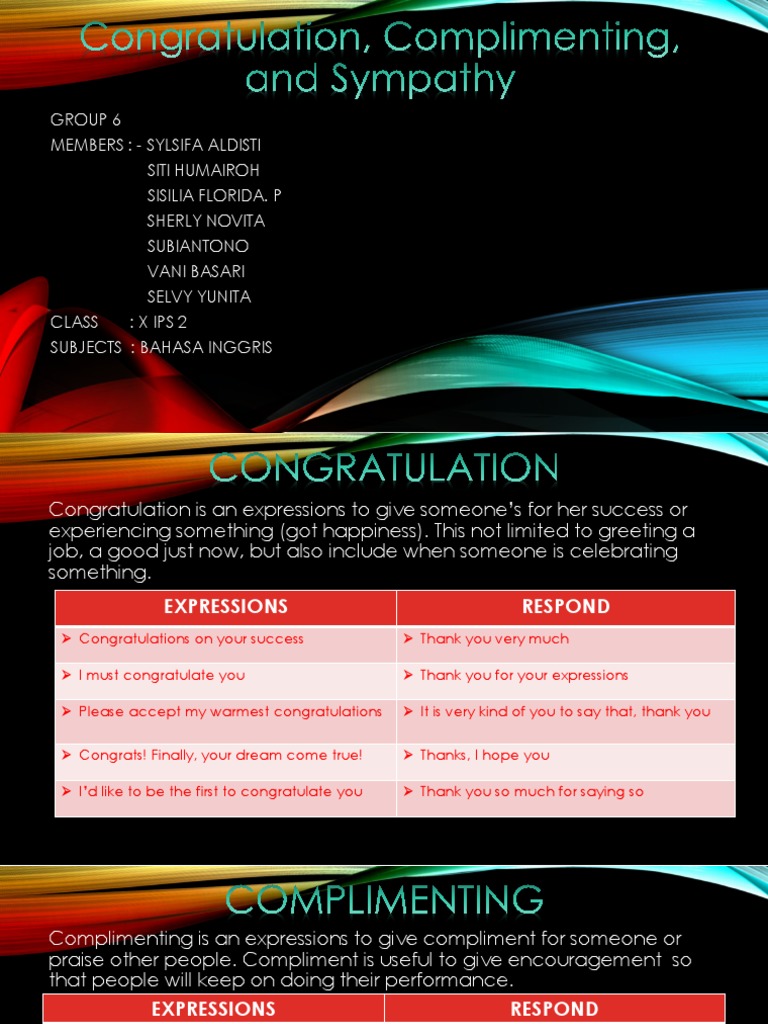 Congratulation, Compliments, and Sympathy | PDF