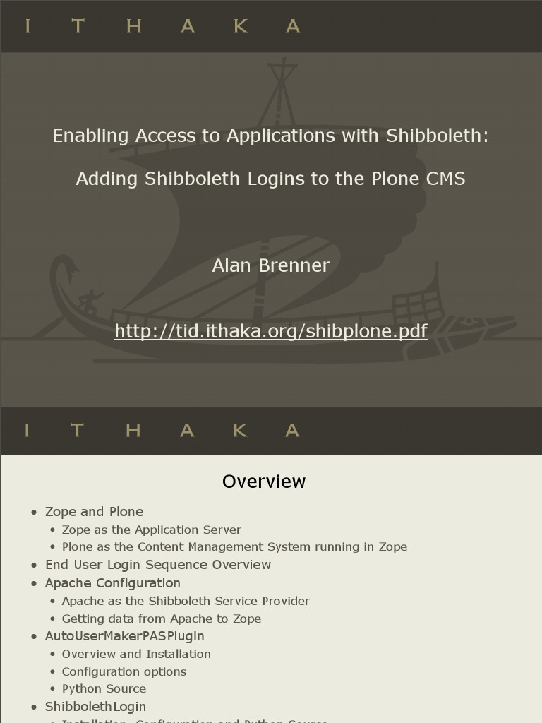 Shibboleth Integration for Plone | PDF | Apache Http Server ...